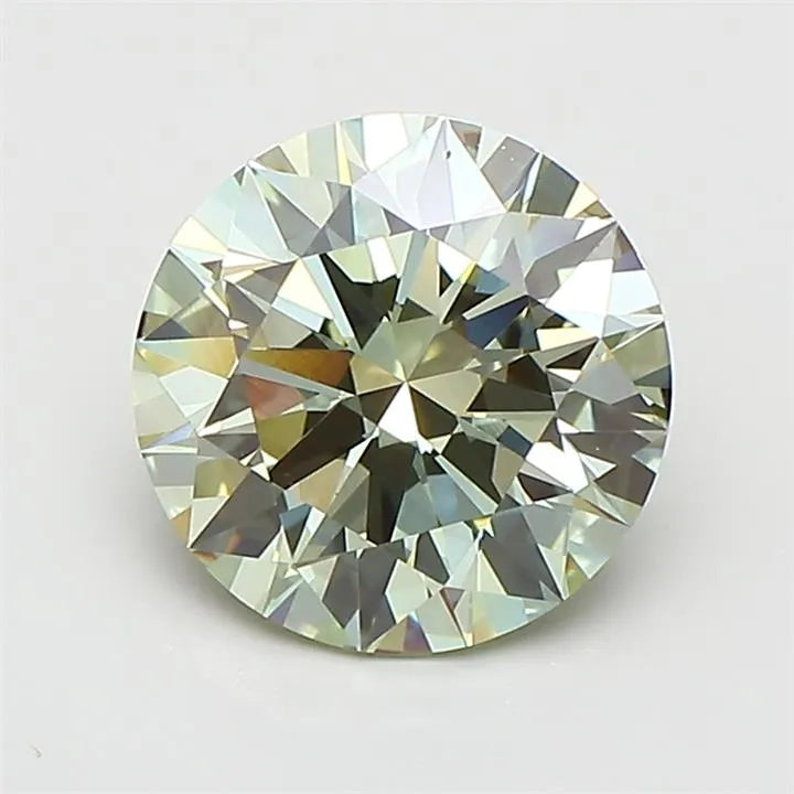 2.52ct Round Lab Grown Diamond (Colour Fancy Vivid Green, Clarity VVS2 ...