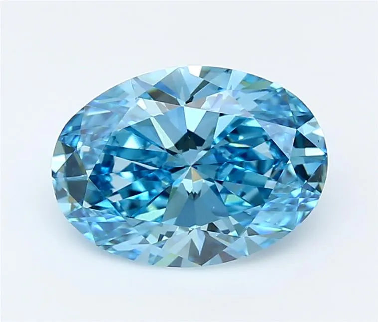 3.13ct Oval Lab Grown Diamond (Colour Fancy Vivid Blue, Clarity VS1, I ...