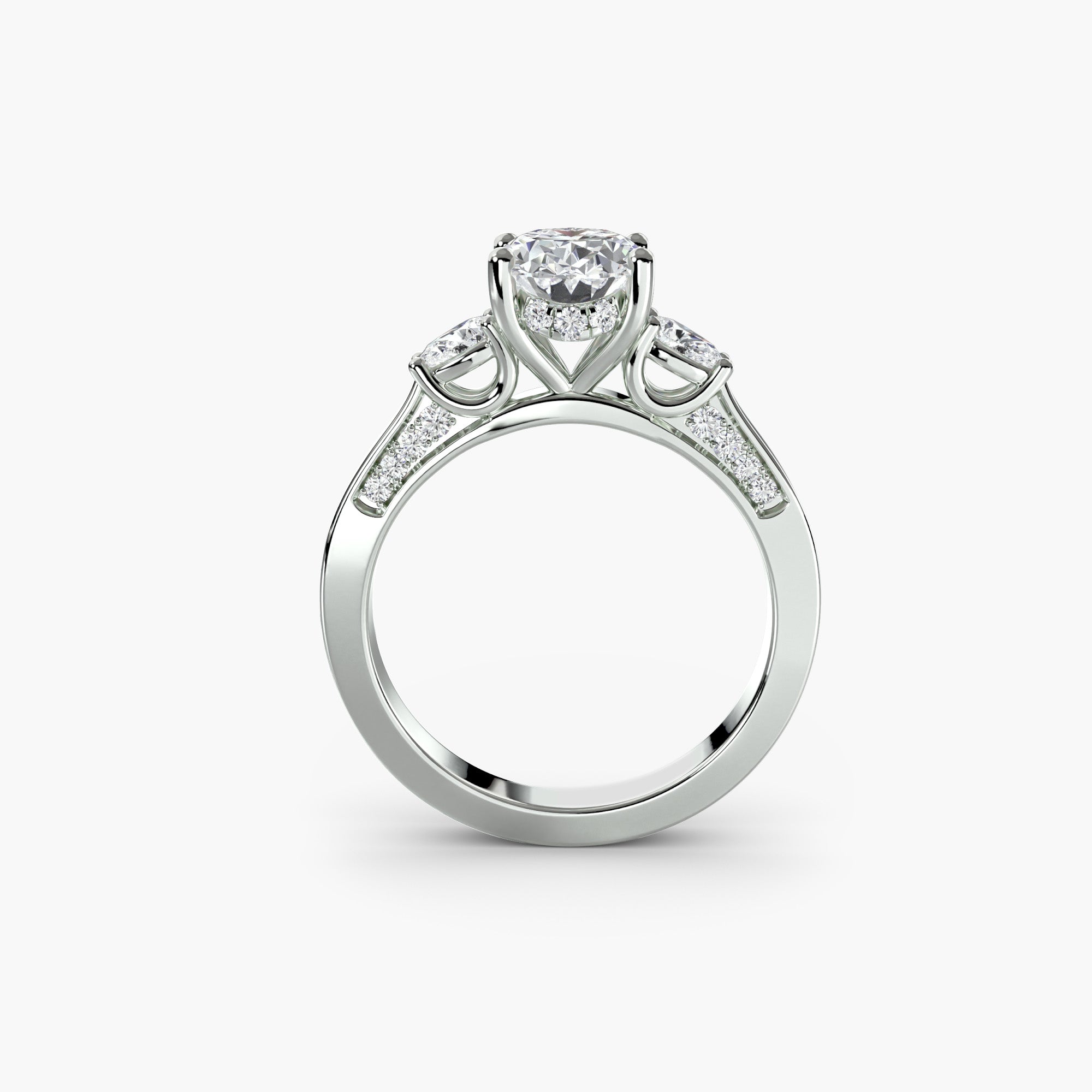 Three Stone with Pavé Shoulders – Calavera New York